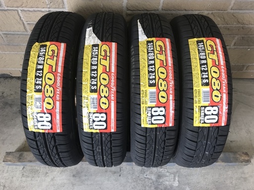 GOODYEAR/GT080 145/80R12 17年製 新品未使用ラベル付き 4本Set ザッツ ライフ トッポBJ ミニカ エッセ ミ ...
