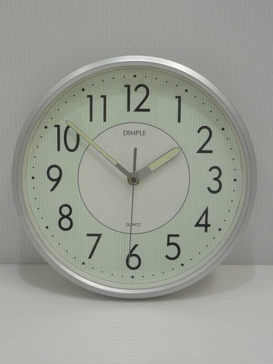 DIMPLE QUARTZ ディンプル アナログクォーツ 掛け時計 DUP244S 蓄光文字盤 連続秒針 静音 夜間 光る 静か (アロック ...