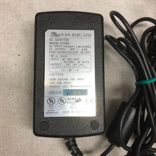 Dell UltraSharp 2001FP HASの動作確認用に購入したILAN ELEC.LTDACアダプタF1700C20V-2.8A ...
