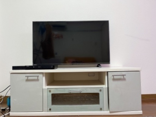 【9/16まで募集】テレビ台白×グレー (yukodon) 藤沢の収納家具《テレビ台》の中古あげます・譲ります｜ジモティーで不用品の処分