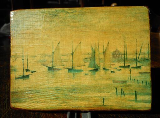 George Muris Riviera 風景木版油絵2点14cm x 10cm 厚さ15mm 値下10000円→4000円 (野良猫パパ ...