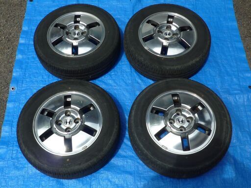 ホンダ純正アルミホイール 14インチ モビリオスパイクより取り外し 約7分山タイヤ付き 4本セット 14×5.5JJ 4H-100 185/… (Again株式会社) 松山のタイヤ、ホイールの ...