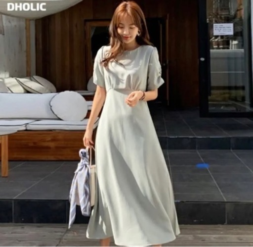 プロフ購読お願いします！】 DHOLIC ギャザーパフワンピース ミントグリーン (ゆなまま) 宇部のその他の中古あげます・譲ります｜ジモティーで不用品の処分
