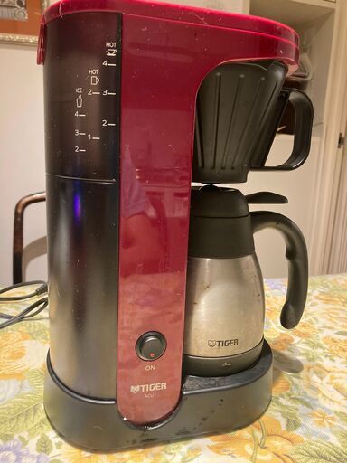 タイガー製コーヒーメーカー ACU-A040(RE) RED (yn1984) 柏のキッチン家電《コーヒーメーカー》の中古あげます・譲ります｜ジモティーで不用品の処分