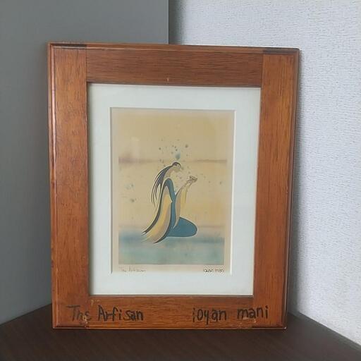 木版画/Loyan mani/【寸法】(約)額縁 縦33.5cm×横28.5cm絵画 縦23cm×横15cm/C-1 (買取の匠) 竹下の ...