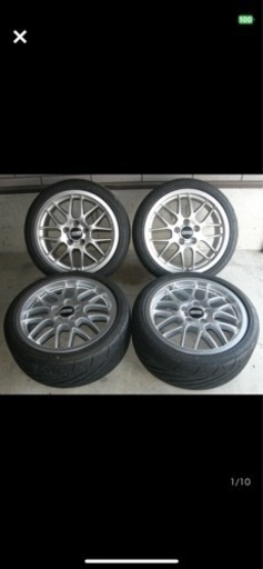 【中古】BBS RX (RX243) 7.5J +45 + YOKOHAMA PARADA Spec-2 215/40R17 4本 バリ山 ...