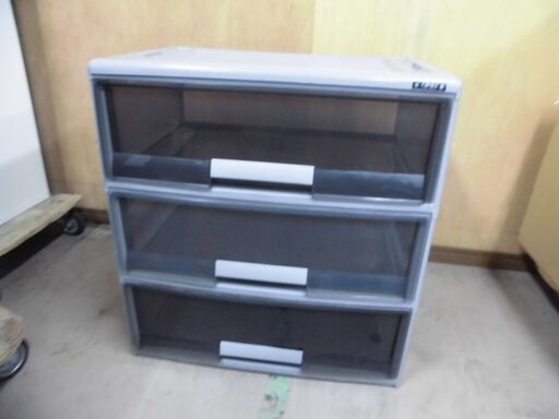 JM18587)3段収納ケース/衣類収納 capaty 幅：約59,5cm 高さ：約63cm 奥行：約41cm 中古品【取りに来られる方限 ...