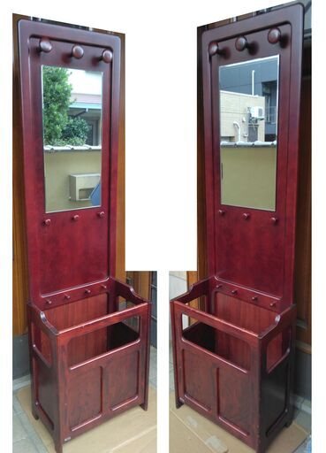 世田谷区近辺配送可能Karimoku（カリモク家具）木製コートハンガー 傘立て ミラー 姿見鏡 玄関 ホールスタンド (haru) 桜新町の ...