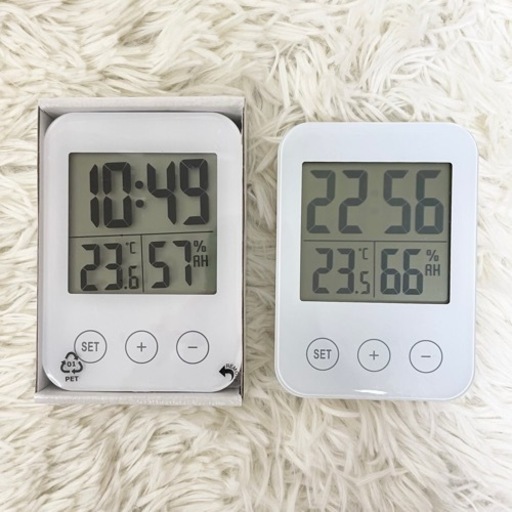 【直接引渡】IKEA イケア SLÅTTIS スロッティス 時計 2点まとめ 湿度計/温度計付き, ホワイト, 8x12 cm (mdr ...