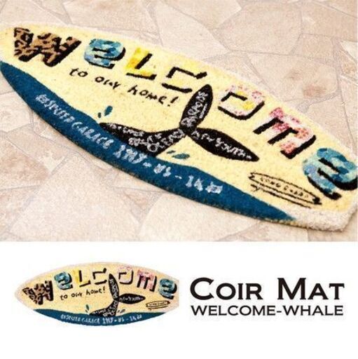 玄関マット★コイヤーマット★サーフボード ドアマット【WELCOME-WHALE】 (Riche) 古河のカーペット/マット/ラグの中古あげ ...