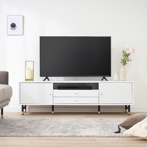 LOWYA ホワイトとゴールドがおしゃれなテレビ台[幅140] (SAKURA) 青物横丁のその他の中古あげます・譲ります｜ジモティーで不用品の処分