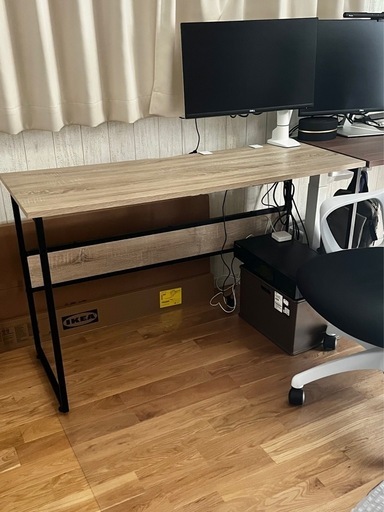 [幅120]LOWYA パソコンデスク 天然木使用 木製 ヴィンテージ調 インダストリアル 書斎 (さっちゃん) 武蔵境のテーブル《パソコンデスク》の中古あげます・譲ります｜ジモティーで不用品の処分