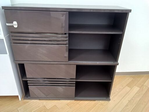 ★ジモティ割あり★ キャビネット ブラック H120×D40×W120 クリーニング済み TK2836 (リユースサカイつくば) 常総の収納家具《キャビネット》の中古あげます・譲ります ...