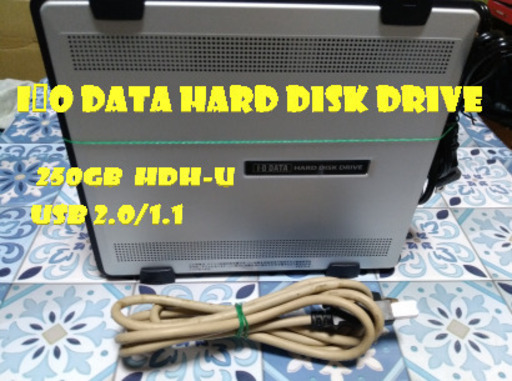 👩‍💻PC周辺機器👩‍💻I・O DATA 7200rpm 250GB HDH-U 外付けハードディスク 動作品 (ファンネル) 徳庵の周辺機器 ...