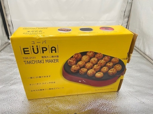 EUPA ユーパ たこ焼き器 TSK-2131 3回のみ使用 通電確認済み 中古美品 (マクサス心斎橋) 長堀橋のその他の中古あげます・譲ります｜ジモティーで不用品の処分
