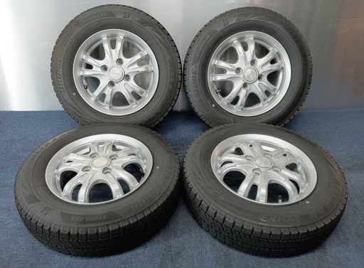 2023年製タイヤ ブリヂストンBLIZZAK VRX2 145/80R13社外ホイール 13×4J +43 4H-100 4本セット スタ… (あ) 山形のタイヤ、ホイールの中古あげます ...